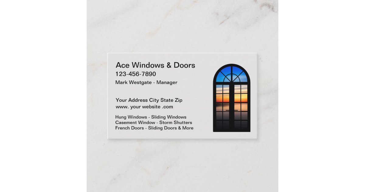 Windows And Doors Installation Business Card | Zazzle