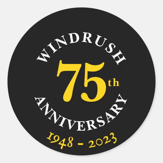 Windrush 75th Anniversary Classic Round Sticker | Zazzle