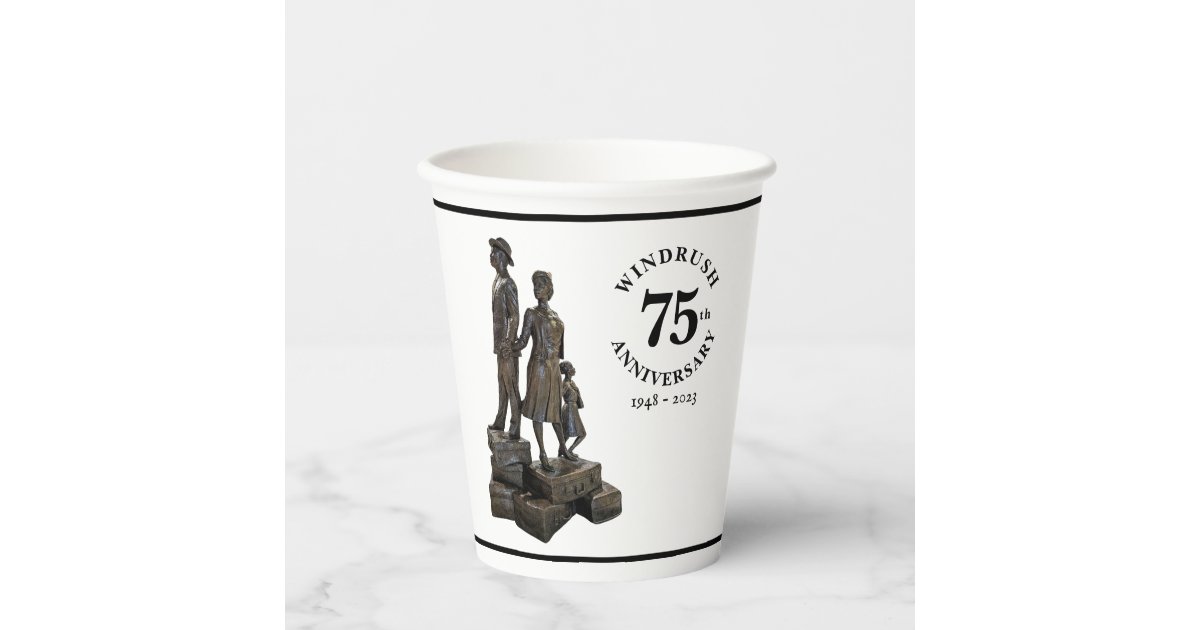 Windrush 75th Anniversary Statue Paper Cups | Zazzle