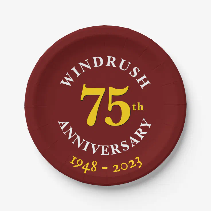 Windrush Generation 75th Anniversary Paper Plates | Zazzle