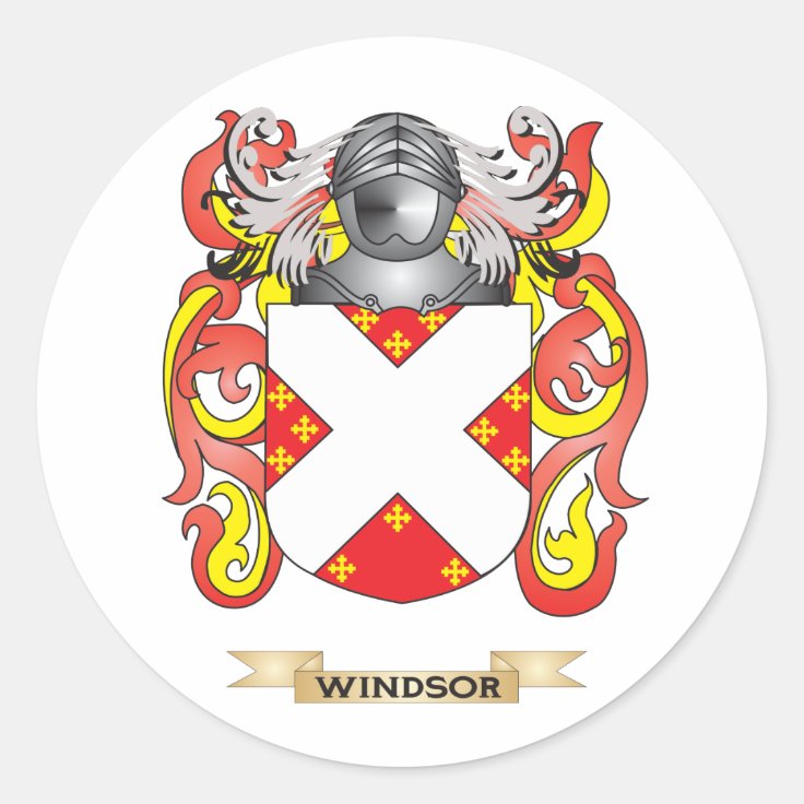 Windsor Family Crest (Coat of Arms) Classic Round Sticker | Zazzle