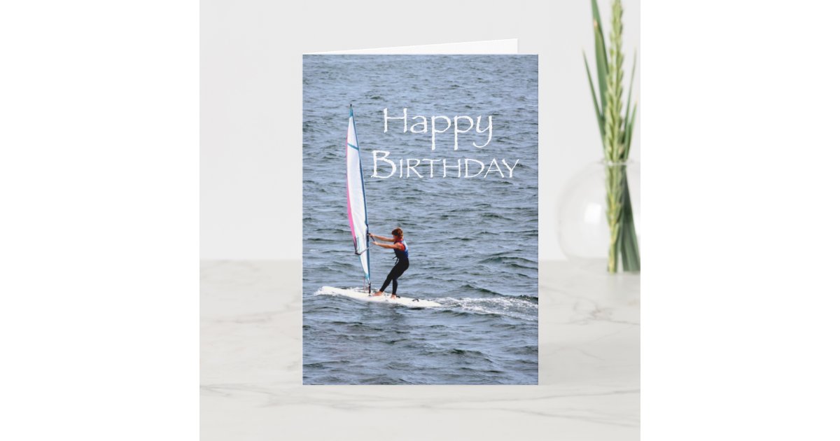 Windsurfing Birthday Card | Zazzle
