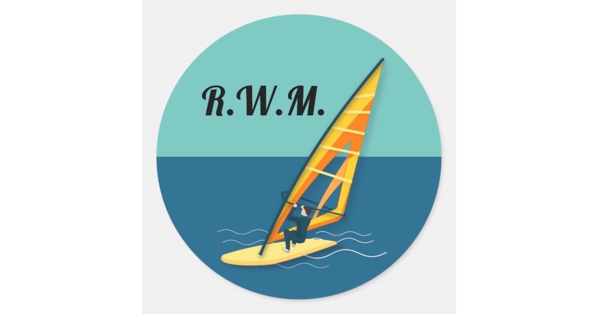 Windsurfing Classic Round Sticker | Zazzle