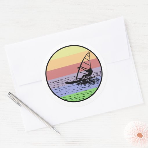 Windsurfing Classic Round Sticker | Zazzle