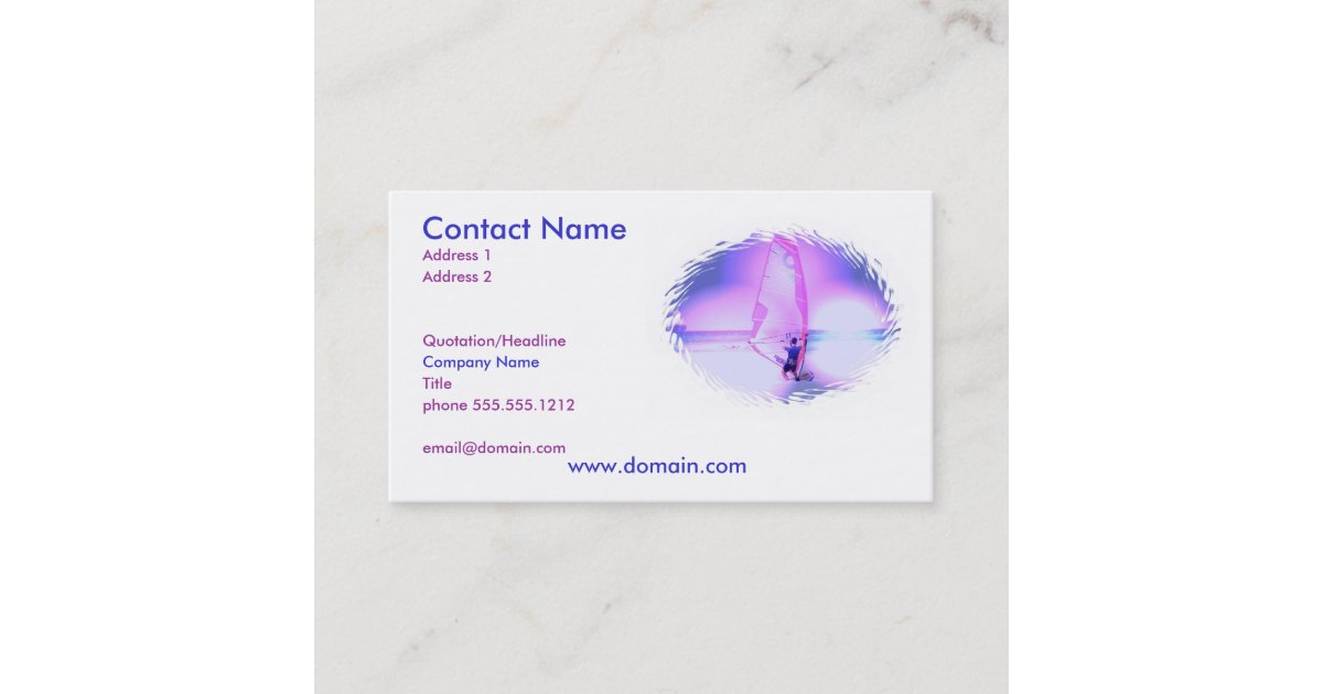 Windsurfing Color Business Card | Zazzle