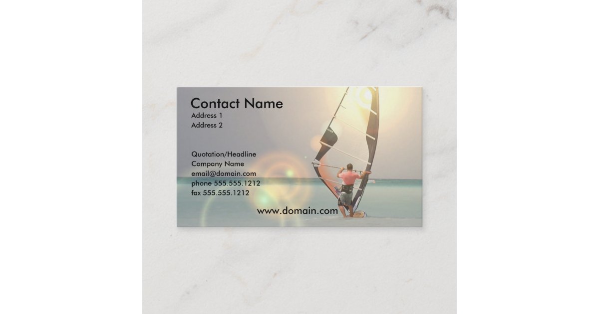 Windsurfing Sport Business Card | Zazzle