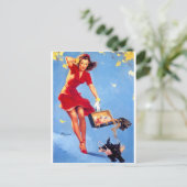 Windy Day Pin Up Postcard | Zazzle