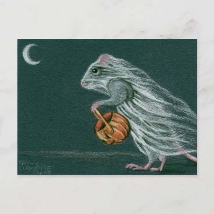 Windy Halloween Ghost Postcard | Zazzle