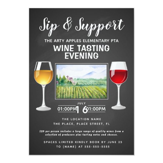 wine and cheese fundraiser event sip and support invitation | Zazzle.com
