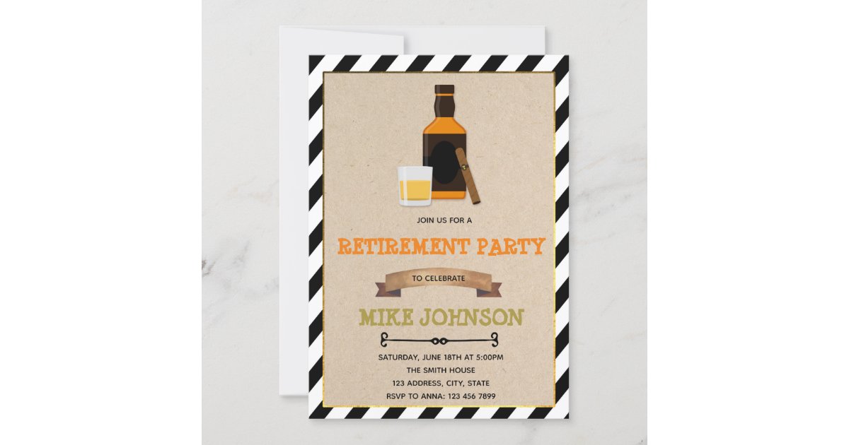 Wine and cigar theme party invitation | Zazzle