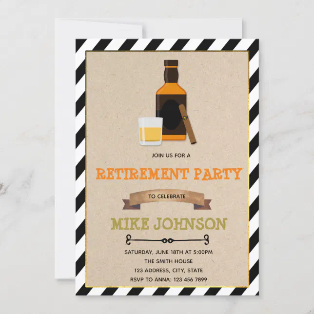 Wine and cigar theme party invitation | Zazzle