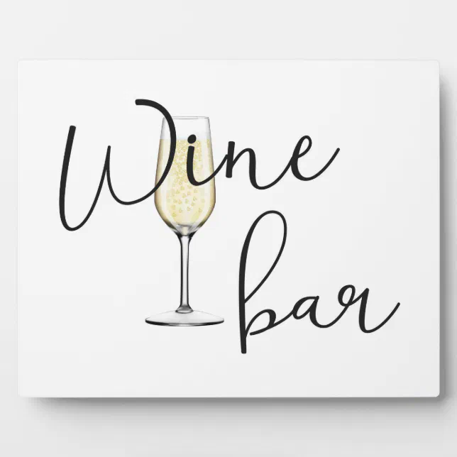 Wine bar wedding sign Tabletop Plaque with Easel | Zazzle