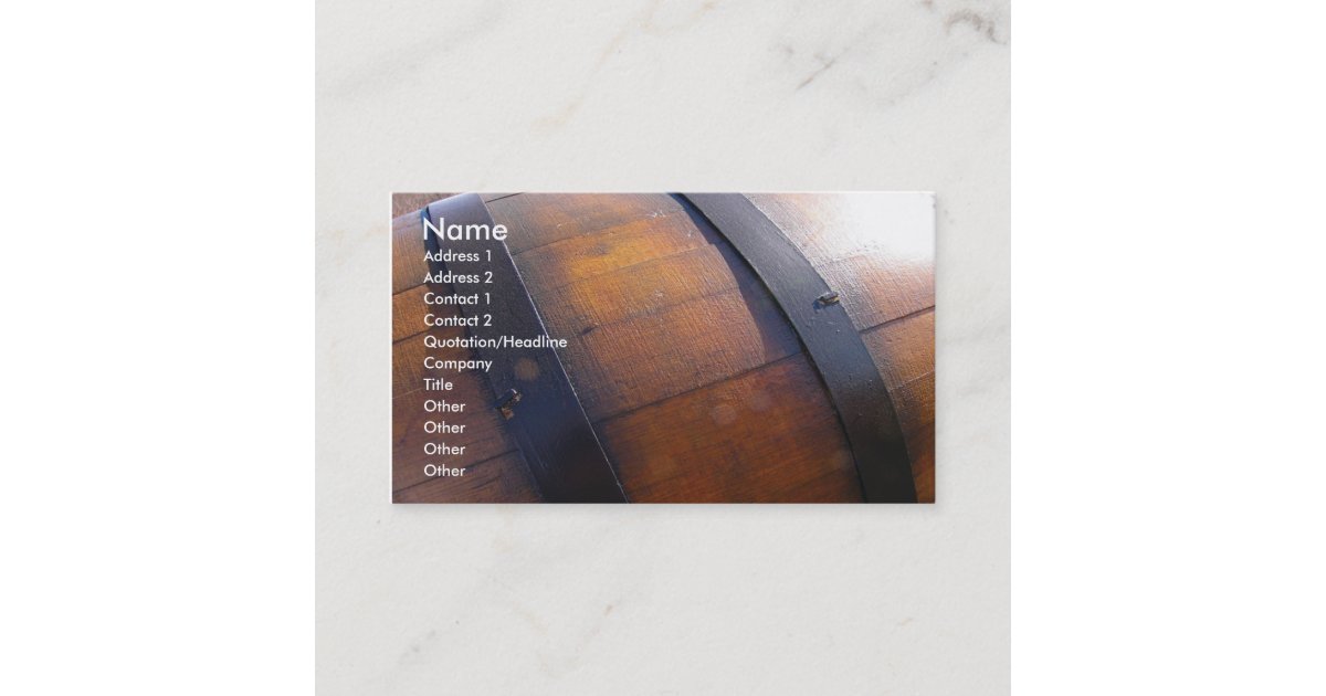 Wine Barrel Business Card | Zazzle
