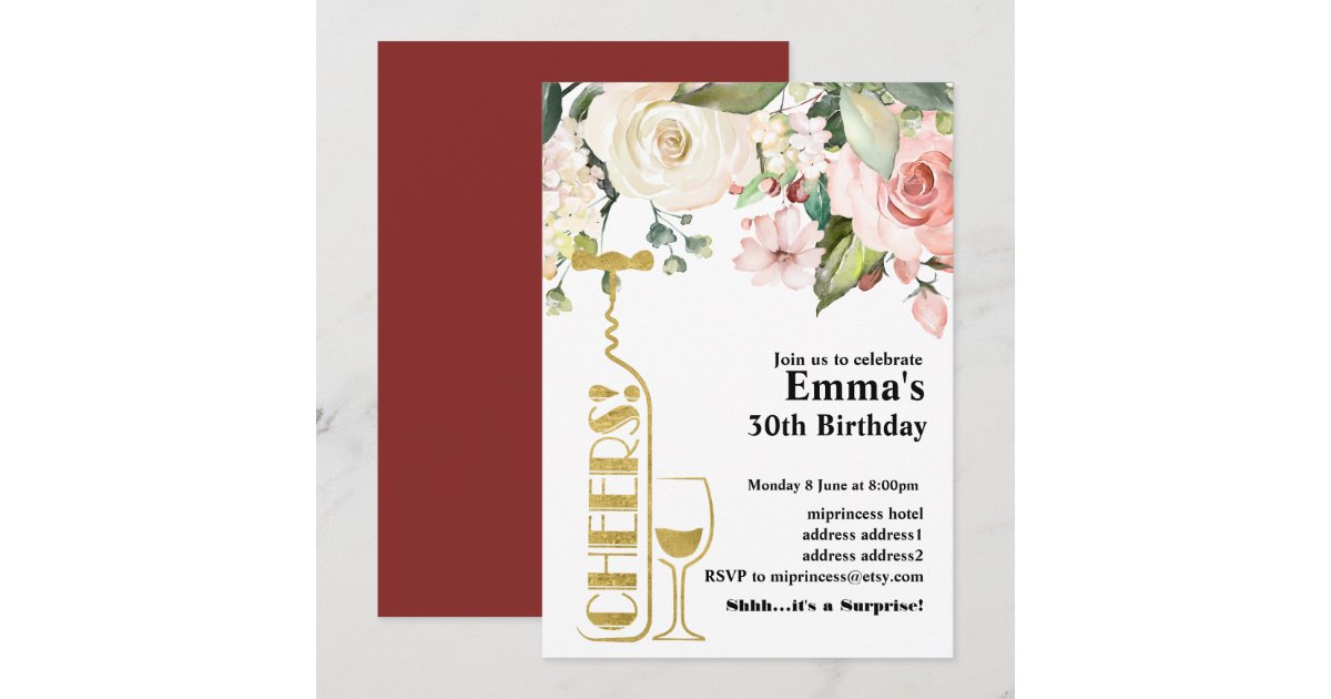 Wine birthday invitation | Zazzle