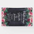 Wine Blush & Navy Wood Burgundy Wedding Welcome Banner | Zazzle