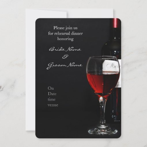 Wine bottle and wine glass invitation | Zazzle