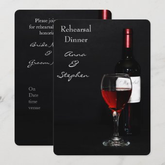 Wine bottle and wine glass invitation | Zazzle
