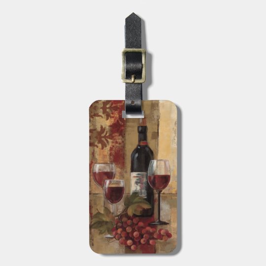 Wine Bottle and Wine Glasses Luggage Tag | Zazzle.com