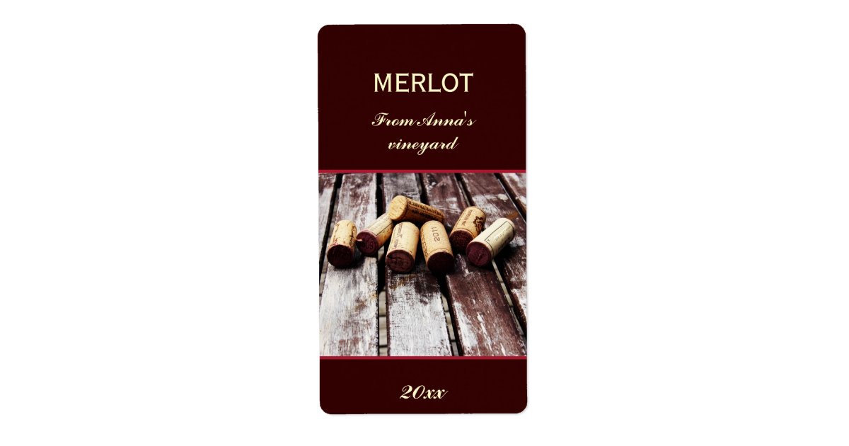 Wine bottle corks bottle label | Zazzle