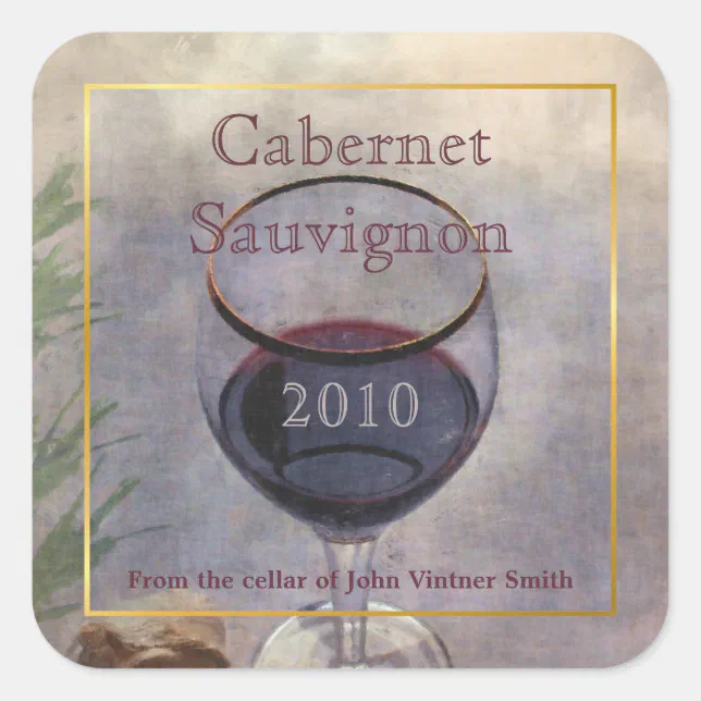 Wine bottle label sticker | Zazzle