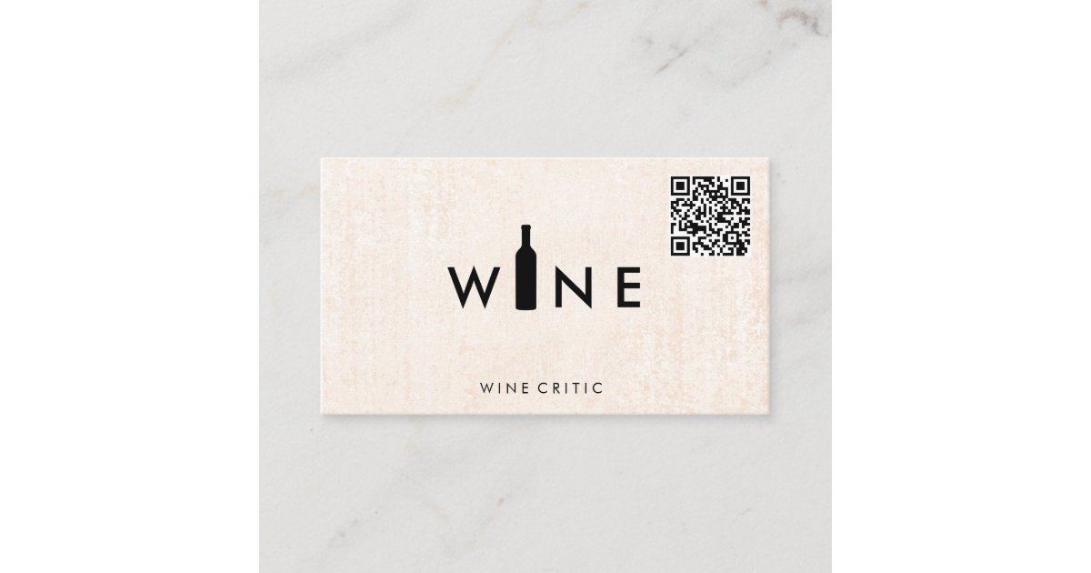 Wine Bottle Logo | QR Code Business Card | Zazzle