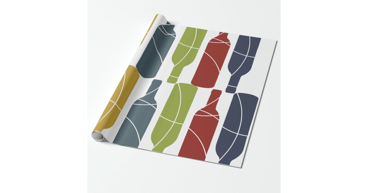 Wine bottle pattern wrapping paper | Zazzle