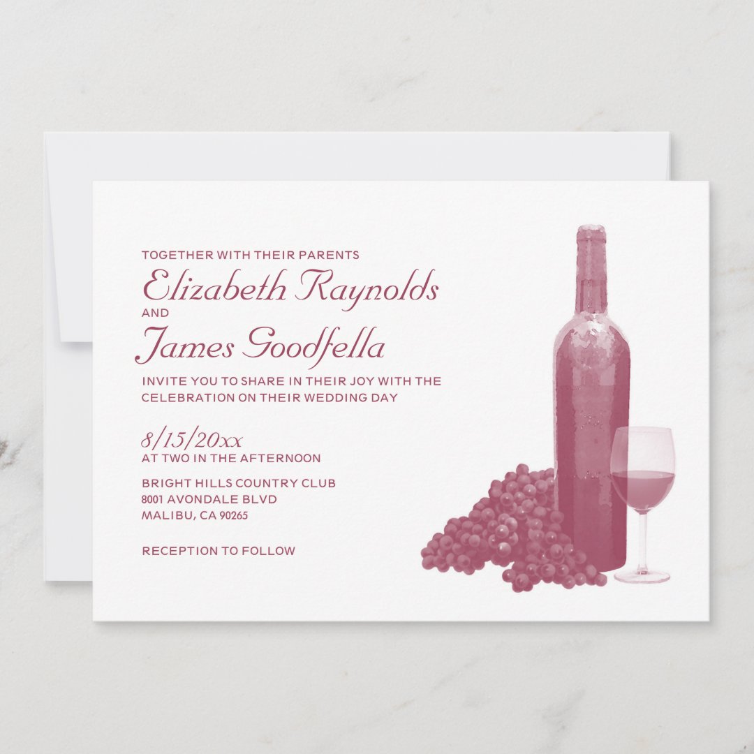 Wine Bottle Wedding Invitations | Zazzle