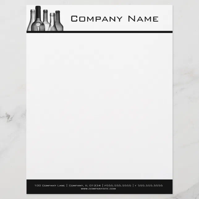 Wine Bottles Professional Letterhead | Zazzle