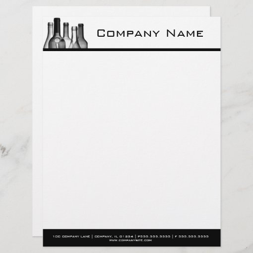 Wine Bottles Professional Letterhead | Zazzle