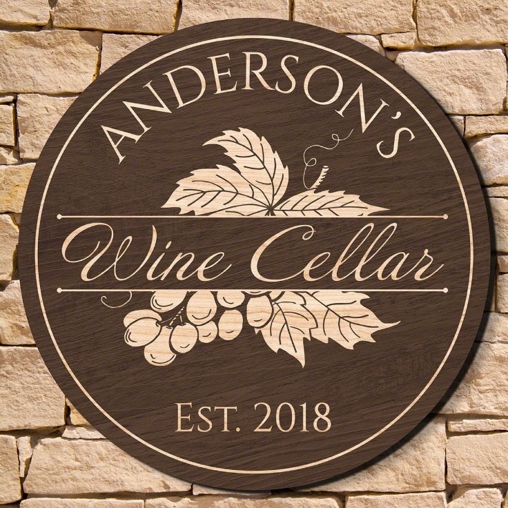 Wine Cellar Engraved Rhone Valley Wooden Wall Sign | Zazzle