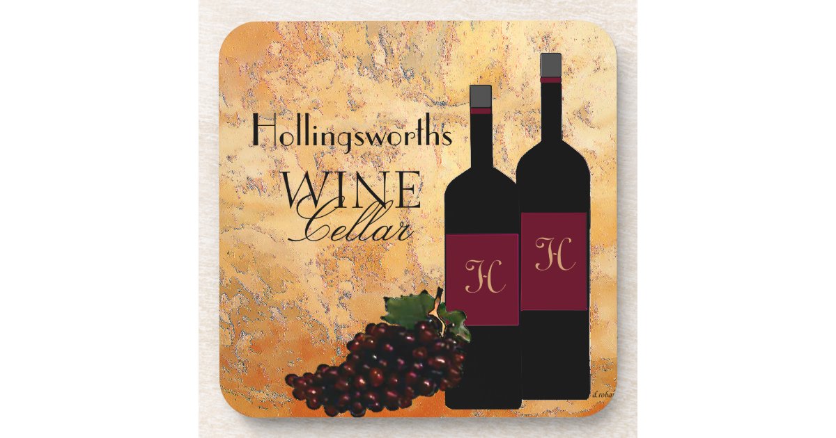 Wine Cellar Personalized Drink Coaster | Zazzle