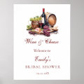 Wine & Cheese Bridal Shower welcome Sign | Zazzle