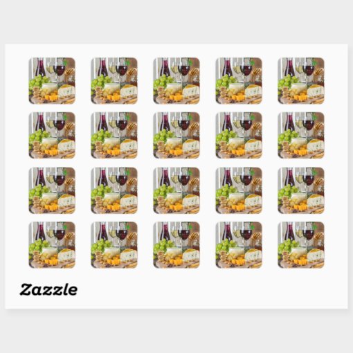 Wine & Cheese Cheeseplate Appetizers Stickers | Zazzle