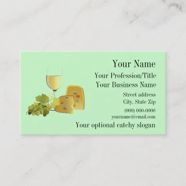 Wine & Cheese Design Business Card | Zazzle