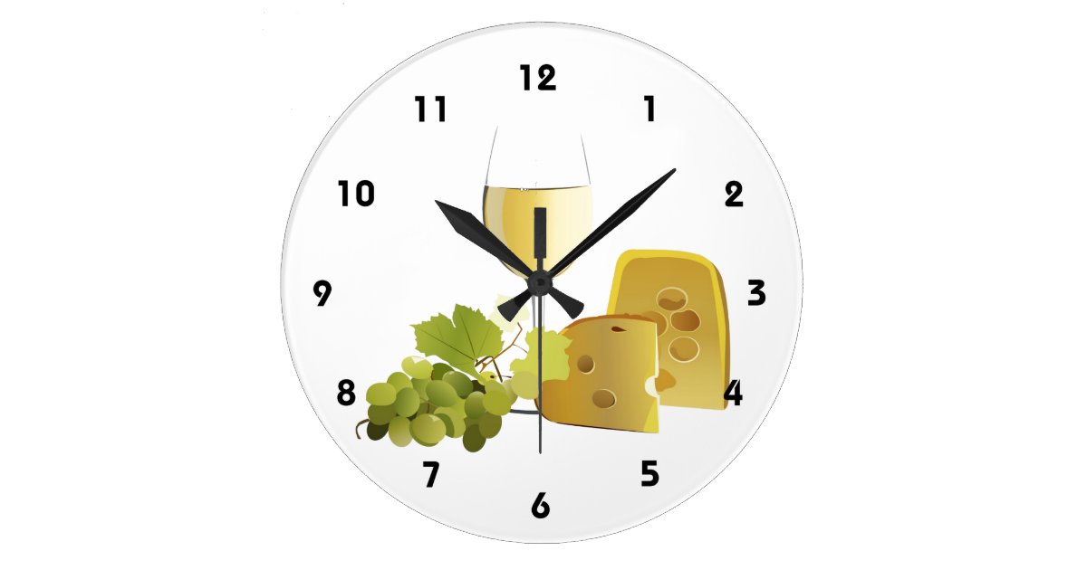 Wine & Cheese Wall Clock | Zazzle.com