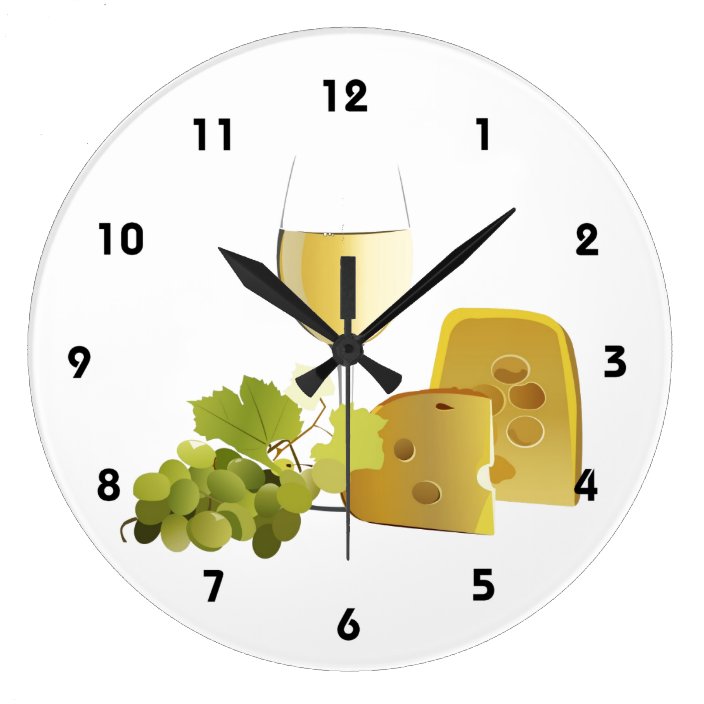Wine & Cheese Wall Clock | Zazzle.com