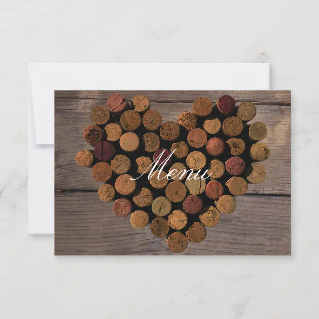 Wine Cork #2 Menu Card | Zazzle