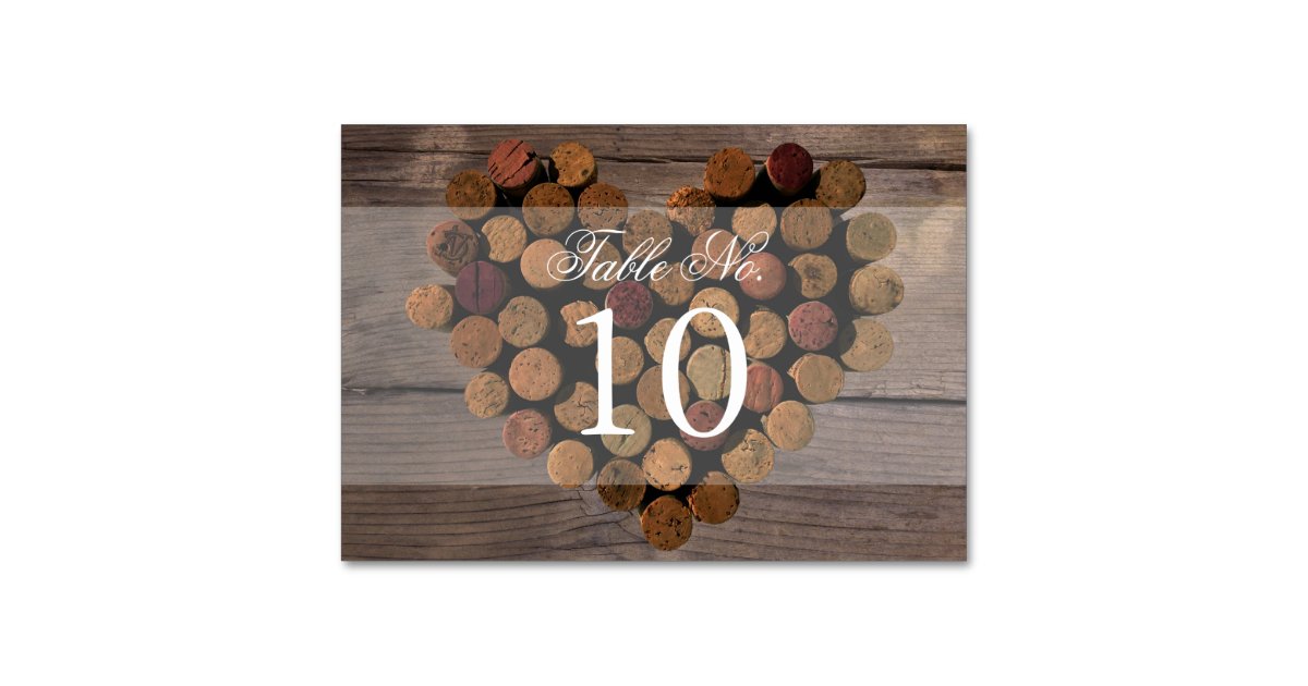Wine Cork - Rustic Table Number Card | Zazzle