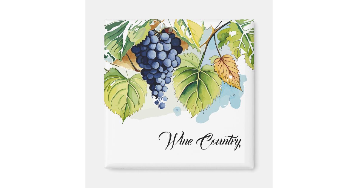 Wine Country Grapes Magnet | Zazzle