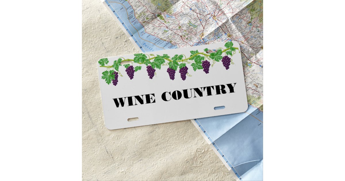 Wine Country License Plate | Zazzle