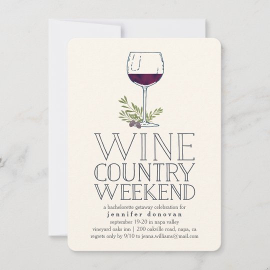 Wine Country Weekend Getaway Invitation | Zazzle.com