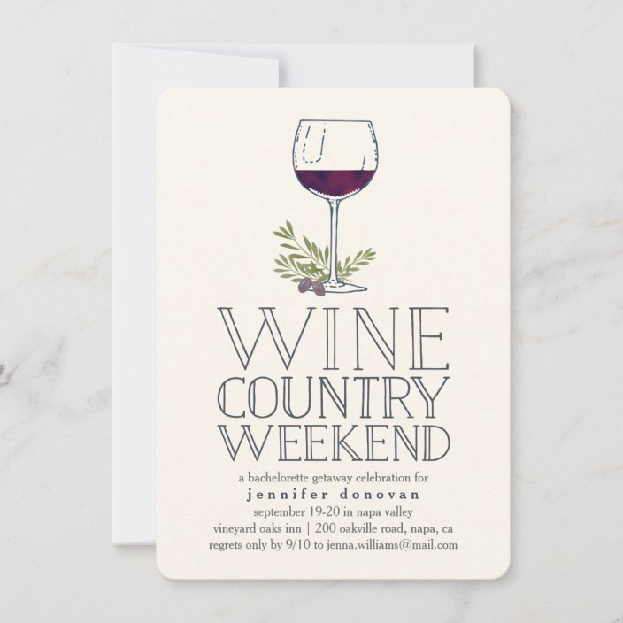 Wine Country Weekend Getaway Invitation | Zazzle.com