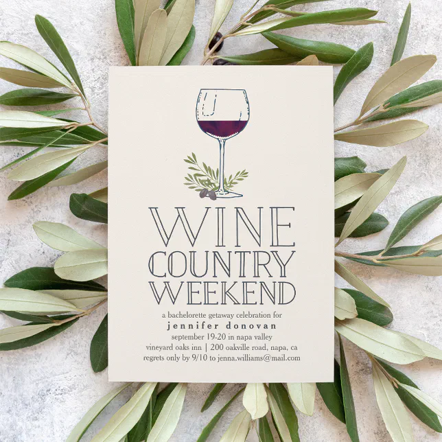 Wine Country Weekend Getaway Invitation | Zazzle