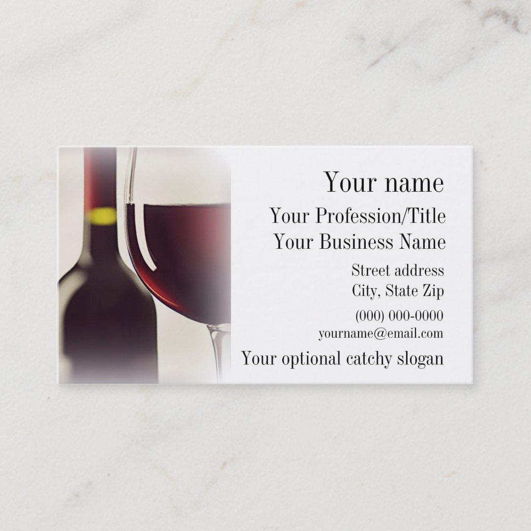 Wine Design Business Card | Zazzle