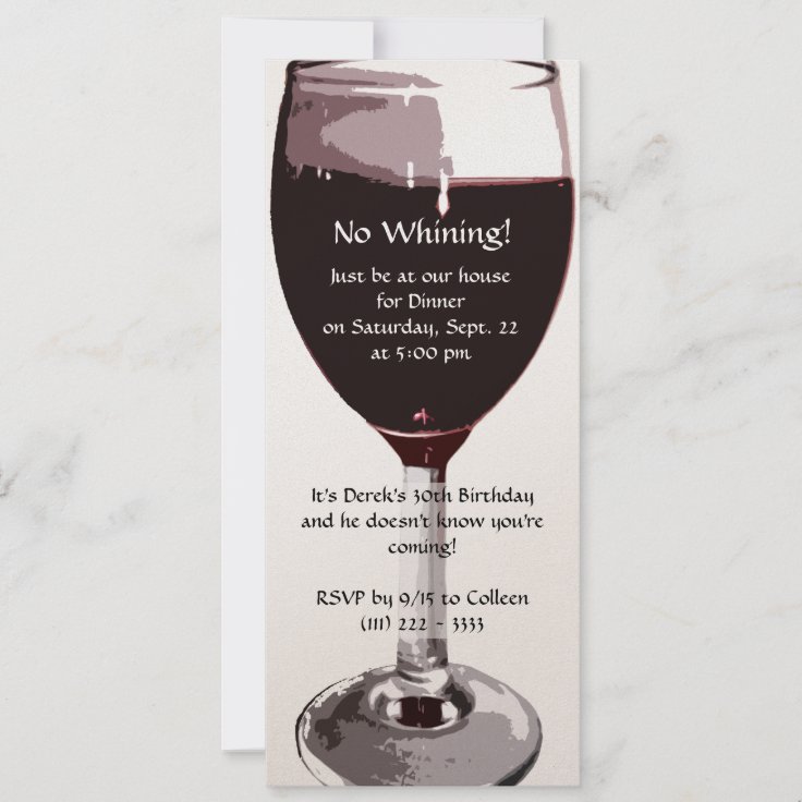 Wine Glass Birthday Invitation | Zazzle