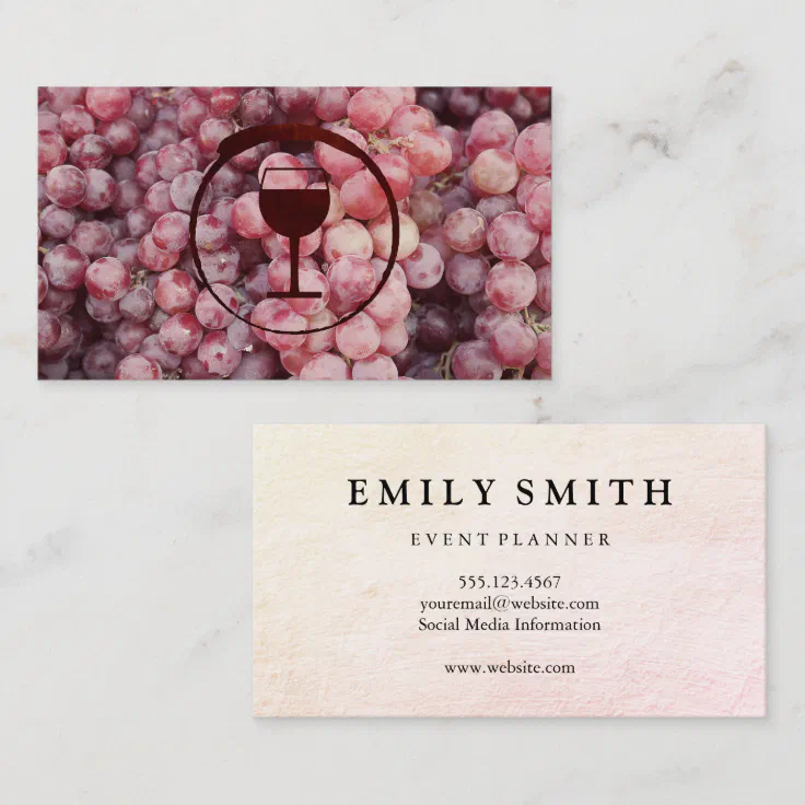 Wine Grapes | Winery Logo Business Card | Zazzle