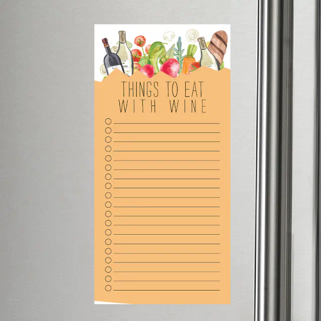 WINE Grocery Shopping List Magnetic Notepad | Zazzle