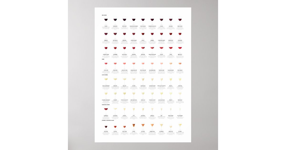 Wine Guide Chart | Zazzle