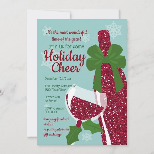 Wine Holiday Cheer Invitation | Zazzle.com