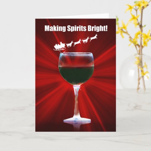 Wine Holiday Christmas Card | Zazzle